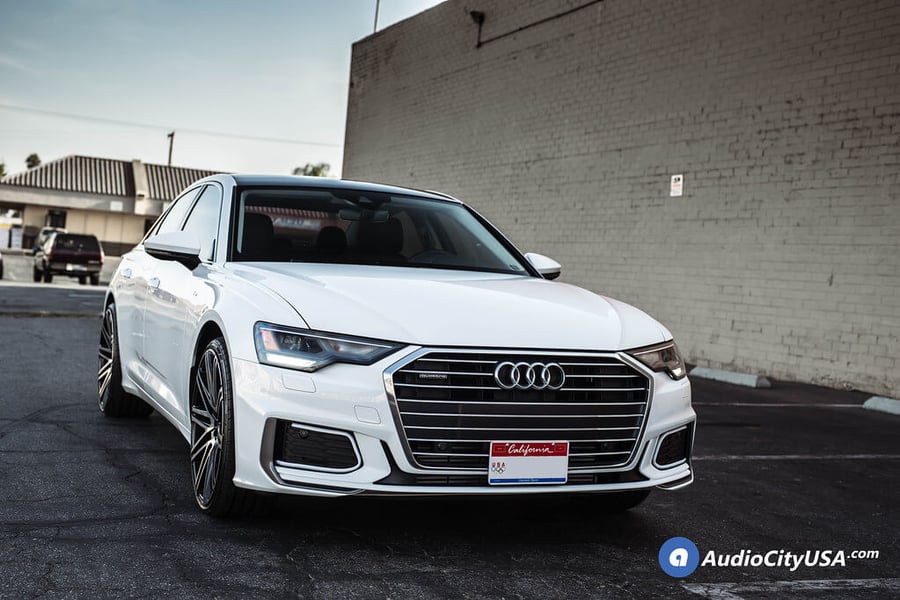 22" Staggered Curva Wheels C48 Black Machined Rims for 2019 Audi A6 ...