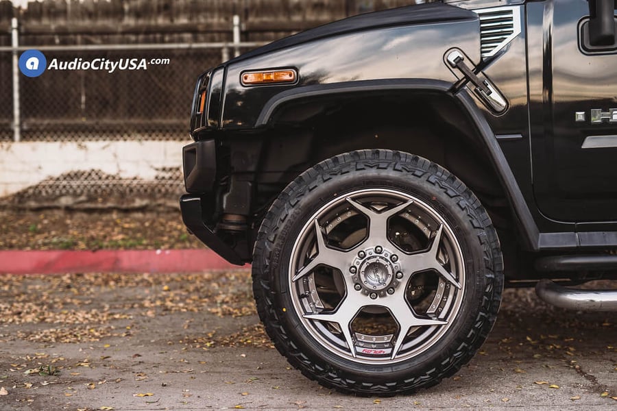 22" 4Play Wheels 4P50 Brushed Gunmetal Deep Concave Off-Road Rims For ...