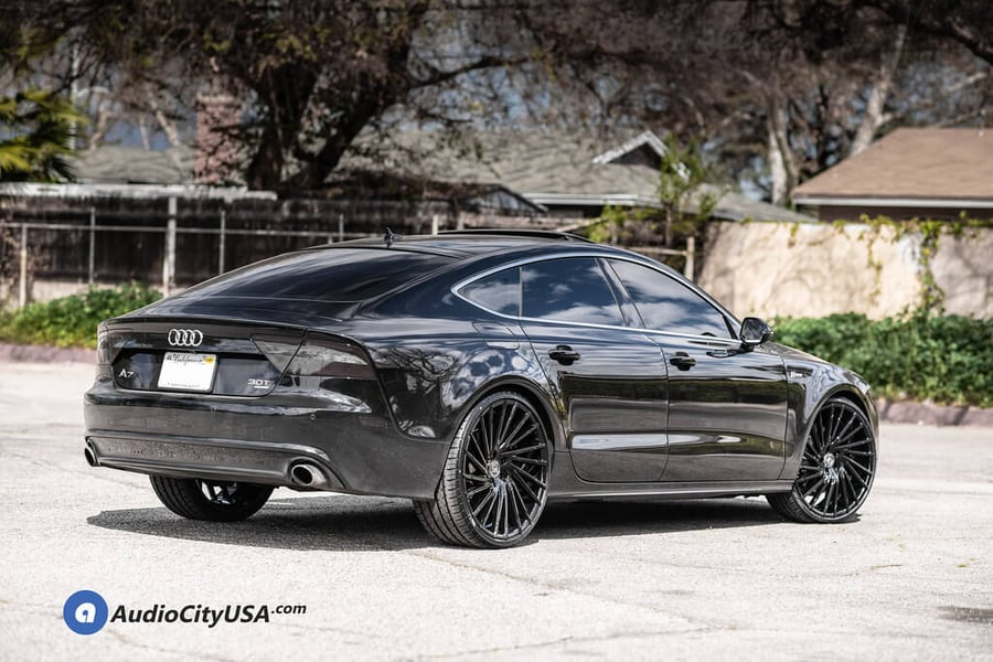 22" Staggered Lexani Wheels Wraith Gloss Black Rims for 2013 Audi A7 ...