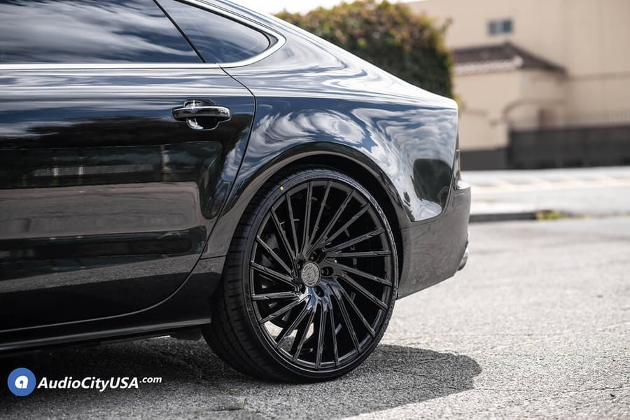 22" Staggered Lexani Wheels Wraith Gloss Black Rims for 2013 Audi A7 ...