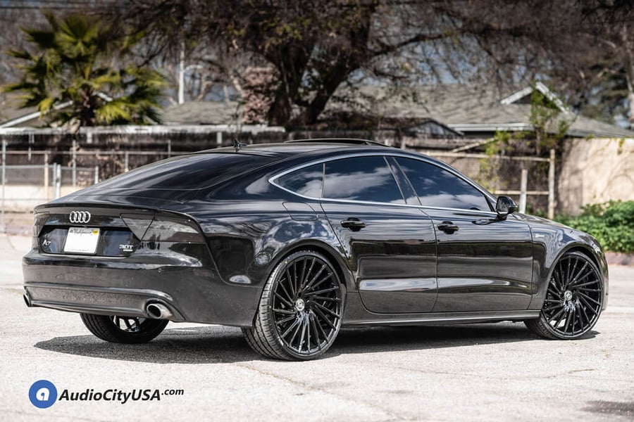 22" Staggered Lexani Wheels Wraith Gloss Black Rims for 2013 Audi A7 ...