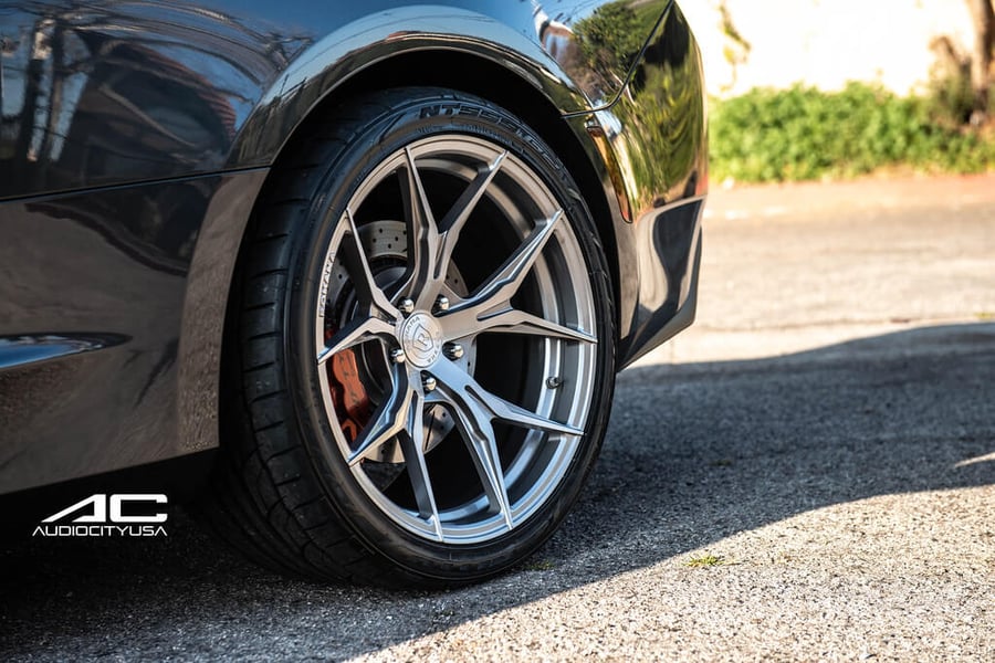 20″ Staggered Rohana Wheels RFX5 Brushed Titanium Rims for 2017 Chevy ...