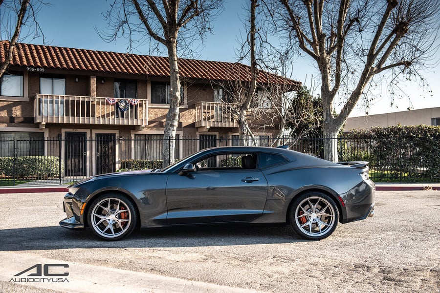 20″ Staggered Rohana Wheels RFX5 Brushed Titanium Rims for 2017 Chevy ...