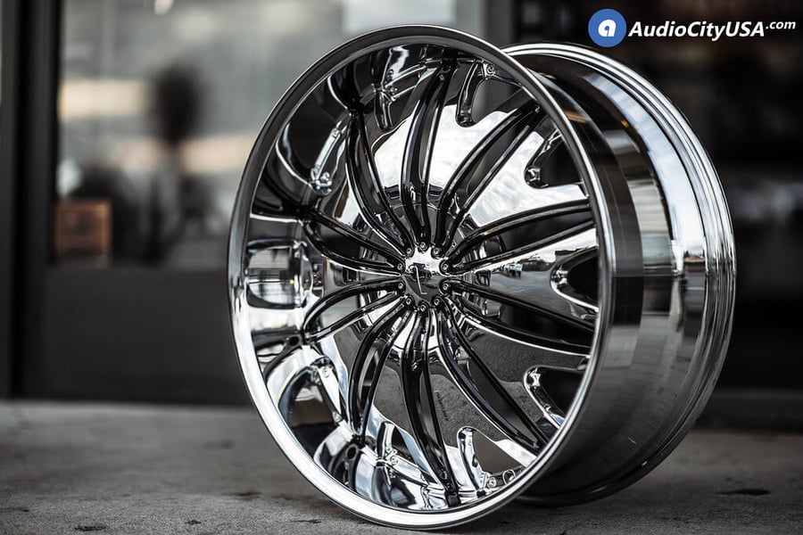 22″ Velocity Wheels VW820 Chrome With Black Inserts Rims