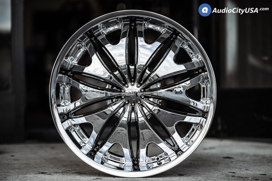 22″ Velocity Wheels VW820 Chrome With Black Inserts Rims