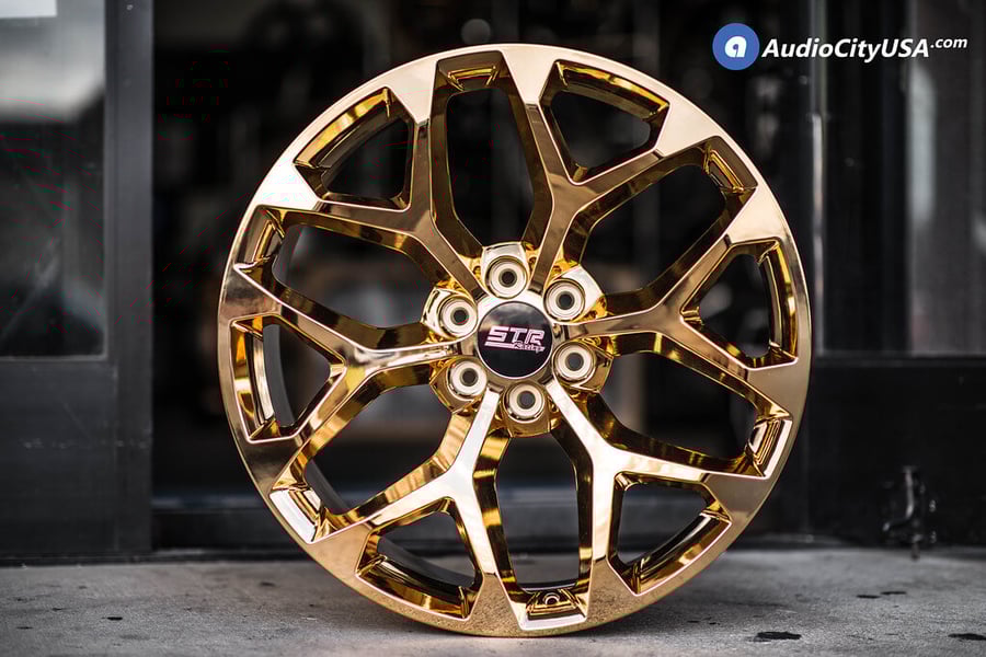 22″ & 24″ STR Wheels 701 Gold Platted Snowflake RIMS Replica