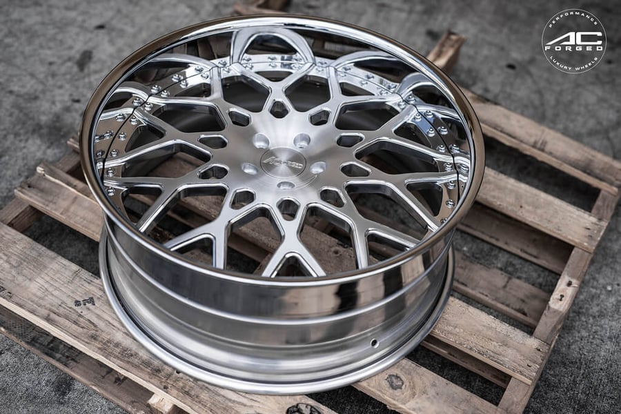 19"- 26" AC Forged Wheels ACF708 Brushed Face with Chrome Lip Three ...