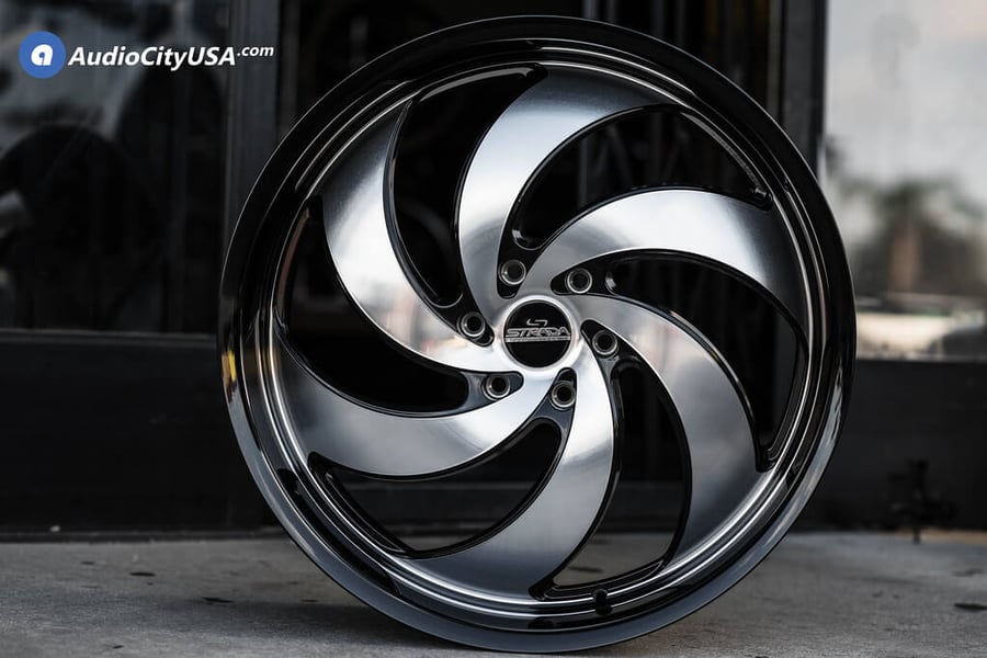 24″ Strada Wheels Retro 6 Gloss Black With Bolt Patterns