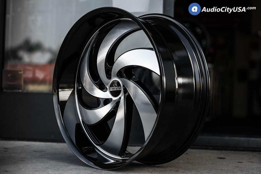 24″ Strada Wheels Retro 6 Gloss Black With Bolt Patterns