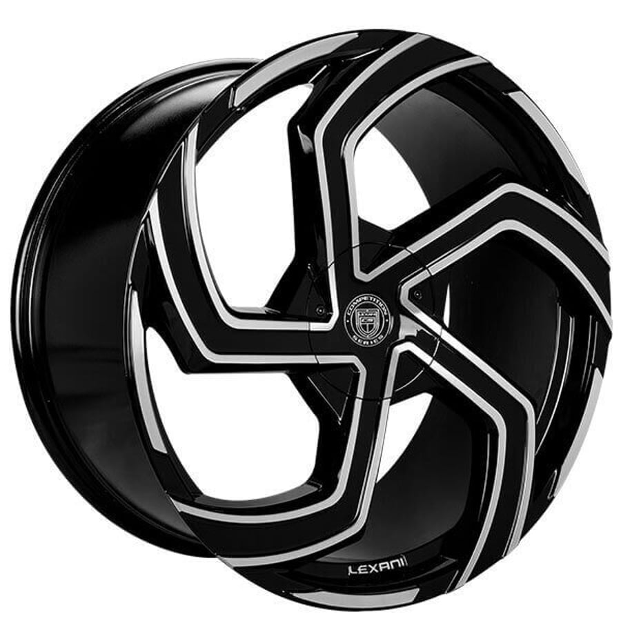 24" Lexani Wheels Wraith Gloss Black Machine Tips | Lexani Tires LX ...