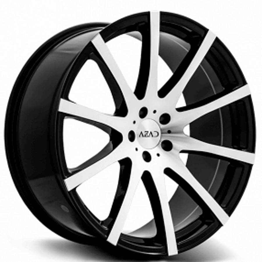 22" AZAD Wheels AZ23 Brushed Silver with Chrome Lip | Lexani Tires LX ...