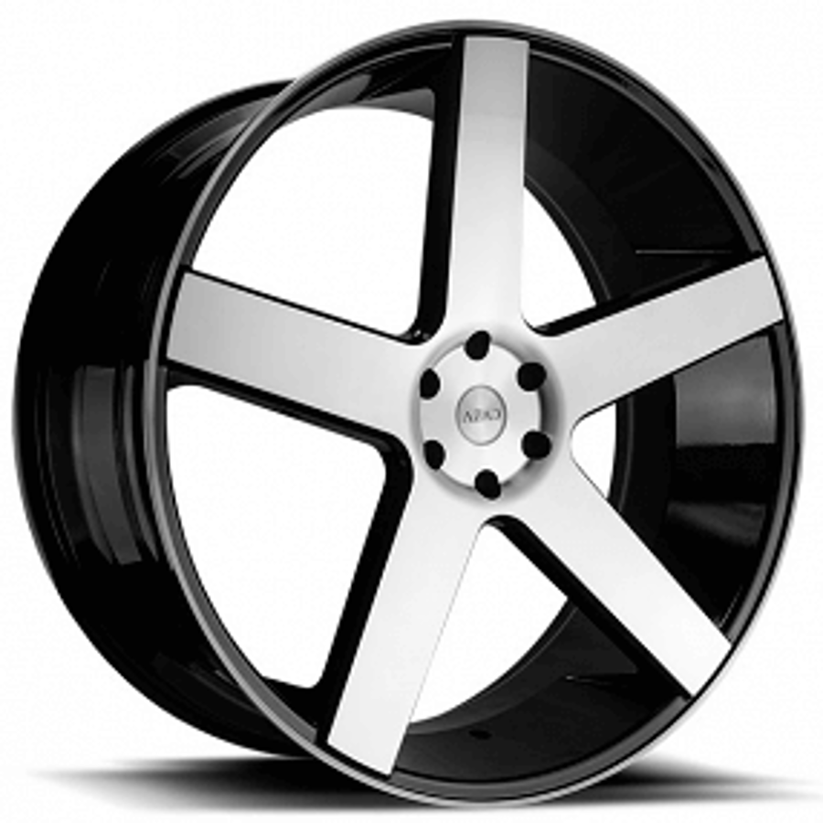 22" AZAD Wheels AZ23 Brushed Silver with Chrome Lip | Lexani Tires LX ...