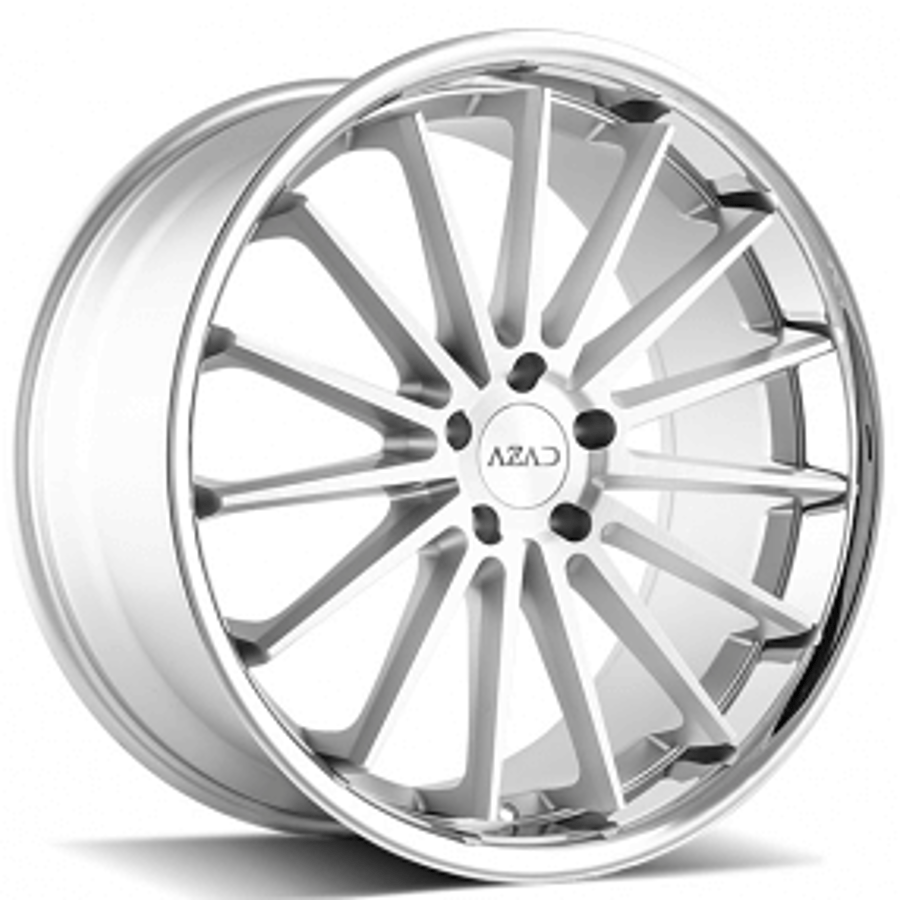 22″ AZAD Wheels AZ008 Silver Brushed with Chrome Lip For 2018 Mercedes ...