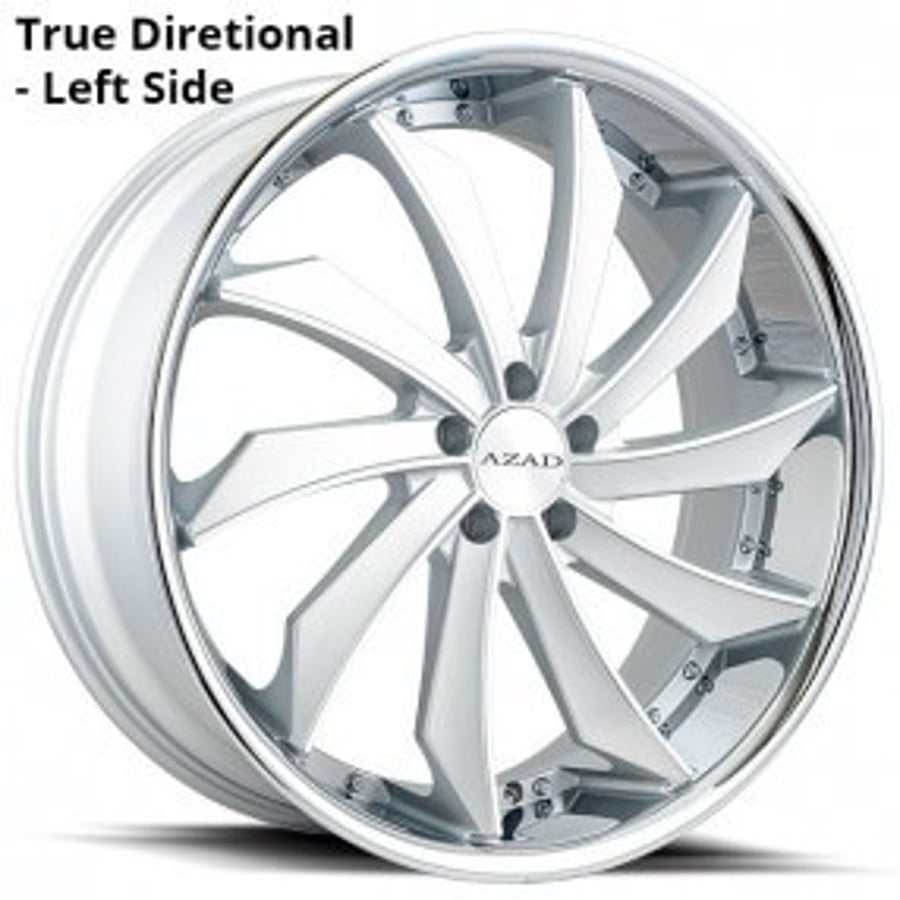 22" AZAD Wheels AZ23 Brushed Silver with Chrome Lip | Lexani Tires LX ...