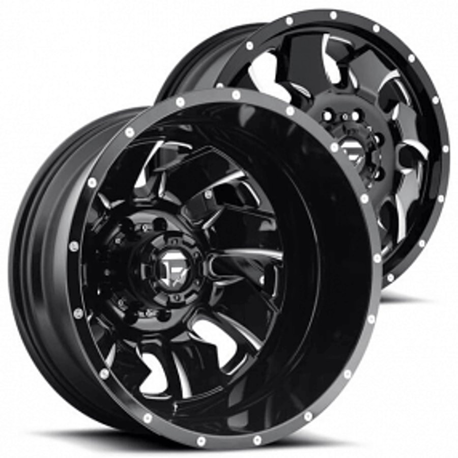 24″ Fuel Wheels D538 Maverick with Black Milled Rims for 2016 Ford F ...