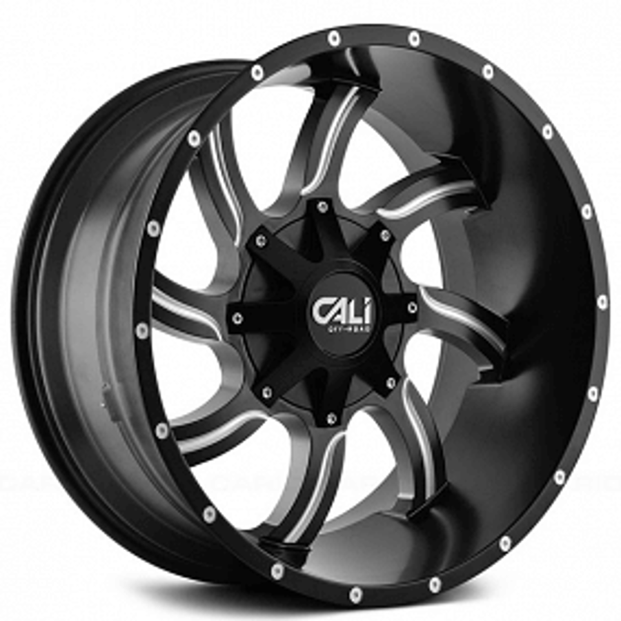 22″ Cali Off-Road Wheels 9105 Brutal Satin Black Milled Dually for 2020 ...