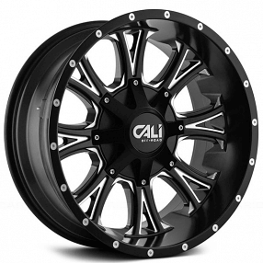 22″ Cali Off-Road Wheels 9105 Brutal Satin Black Milled Dually for 2020 ...