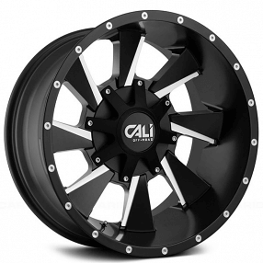 22″ Cali Off-Road Wheels 9105 Brutal Satin Black Milled Dually for 2020 ...