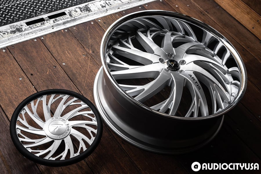 26" Artis Wheels Decatur Brush Silver, Chrome lip | Matching Artis ...