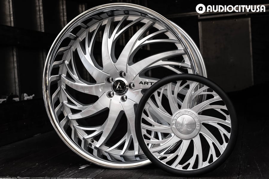 26" Artis Wheels Decatur Brush Silver, Chrome lip | Matching Artis ...