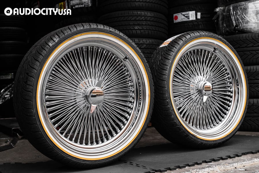 22x8 Wire Wheels 150 Spoke Standard Straight Lace Chrome | 265-35-22 ...