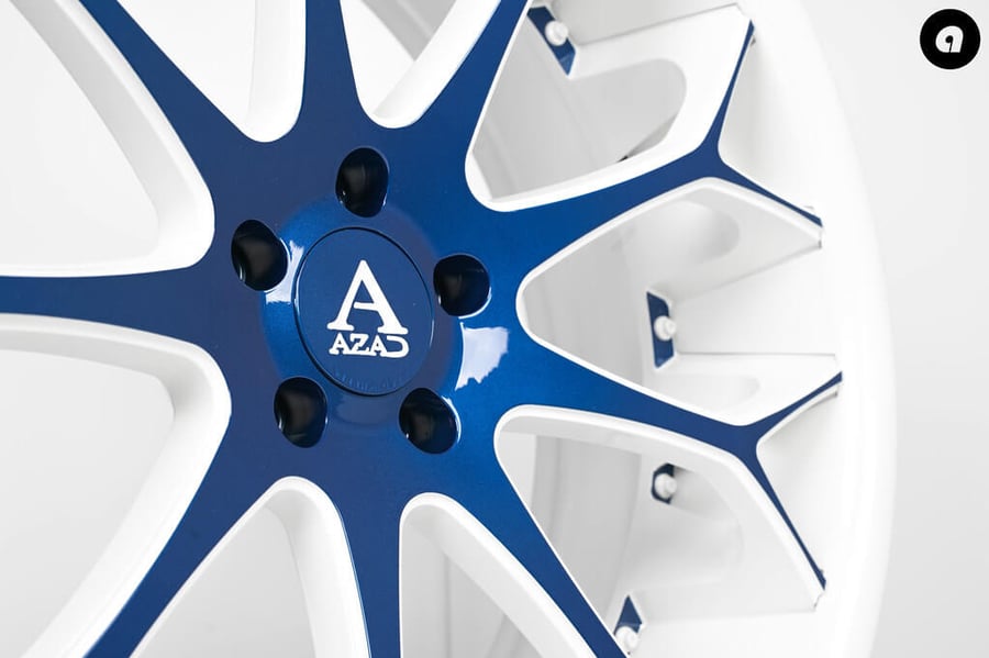 20" / 22" / 24" AZAD Wheels AZ99 | Custom White W/ Blue Accents