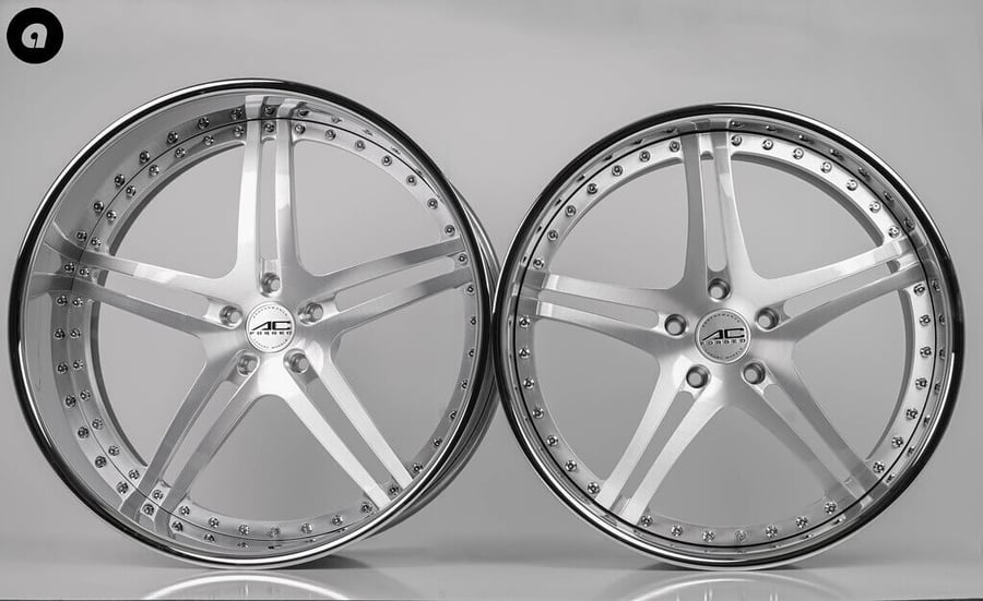 AC Forged Wheels ACF702 Brushed Silver with Chrome Lip