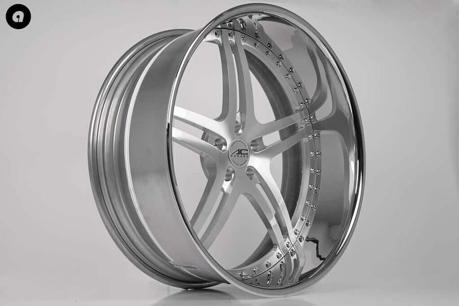 AC Forged Wheels ACF702 Brushed Silver with Chrome Lip