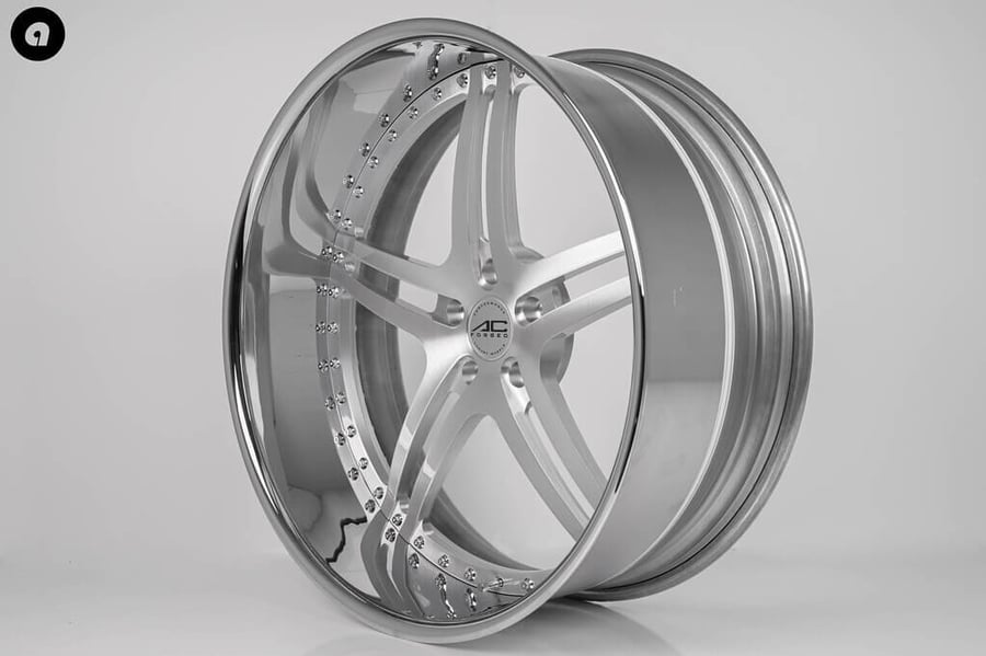 AC Forged Wheels ACF702 Brushed Silver with Chrome Lip
