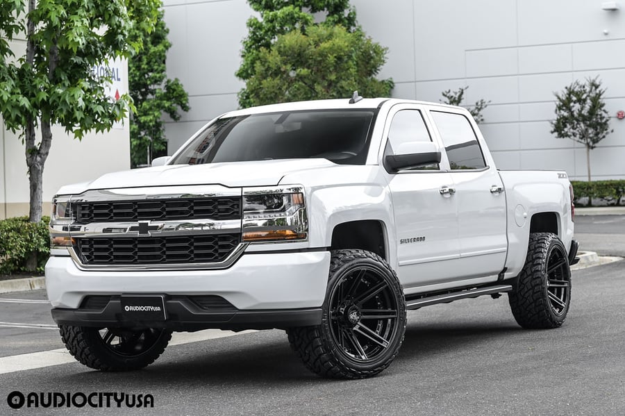 22" 4Play Wheels 4P08 Brushed Black | Predator Tires New Mutant X-RT ...