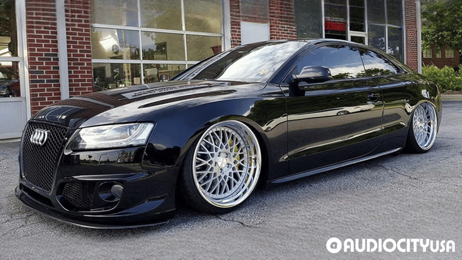 2011 Audi A5 on 20" Rennen Wheels CSL 5 Silver with Chrome Step Lip ...