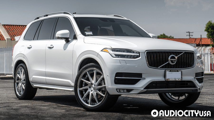 2018 Volvo XC90 on 22" Azad Wheels AZ23 Silver Machined with Chrome Lip ...