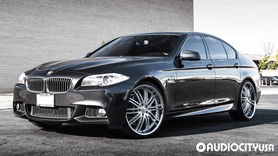 2013 BMW 5 Series on 22" XIX Wheels X23 Silver Machined with SS Lip ...