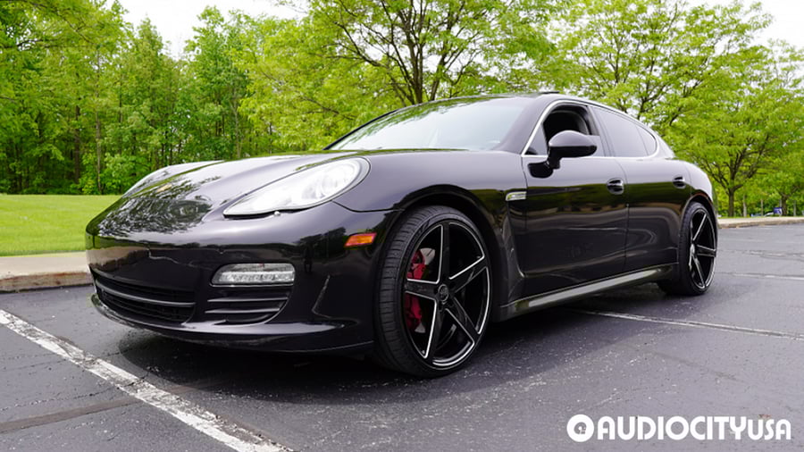 2010 Porsche Panamera on 22" 1AV Wheels ZX9 Gloss Black Milled | Gallery | AudioCityUSA
