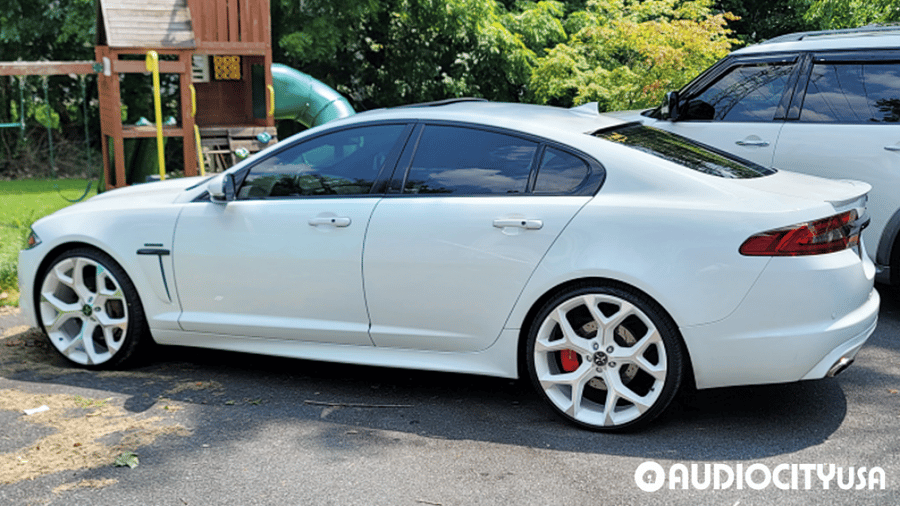 2015 Jaguar XF on 22" Xcess Wheels X05 5 Flake White Machined | Gallery ...