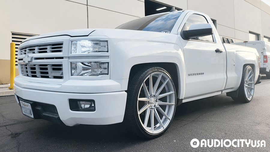 2015 Chevrolet Silverado 1500 on 24" Ferrada Wheels FT1 Machined Silver ...