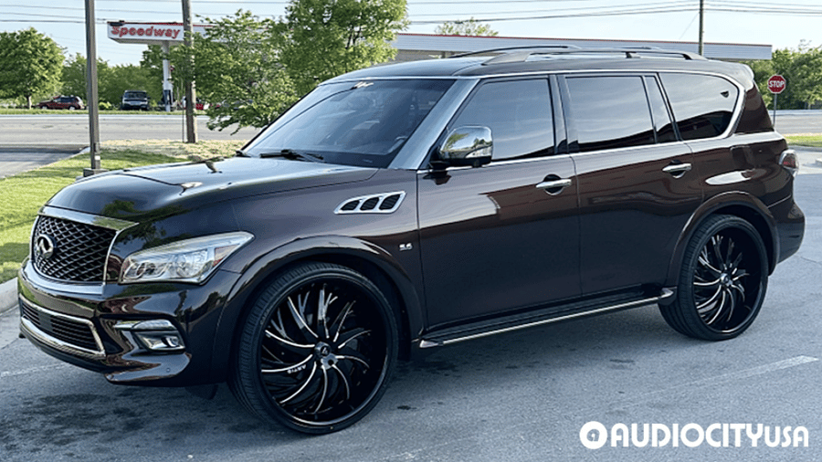 2015 Infiniti QX80 on 28" Artis Wheels Decatur Gloss Black Milled ...