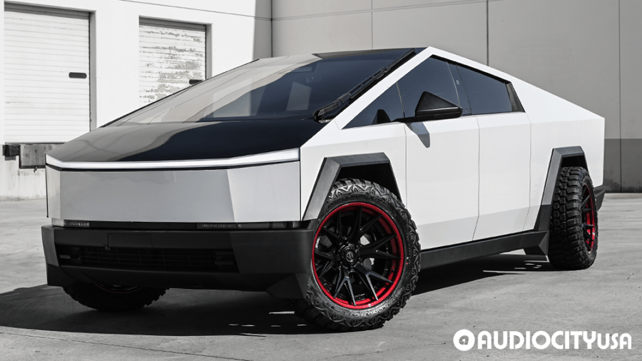 2024 Tesla Cybertruck on 22" Fuel Wheels FC402MQ Catalyst Matte Black ...