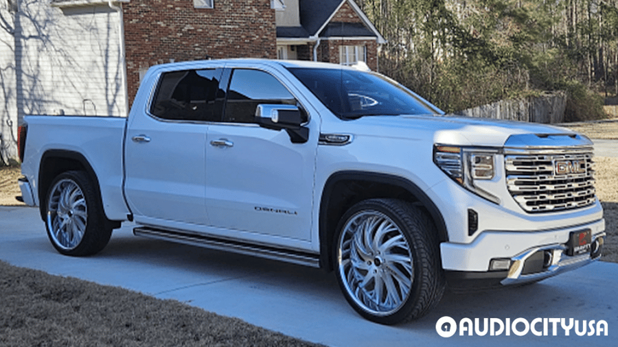 2024 GMC Sierra 1500 on 26" Artis Wheels Decatur Silver Brushed Face ...