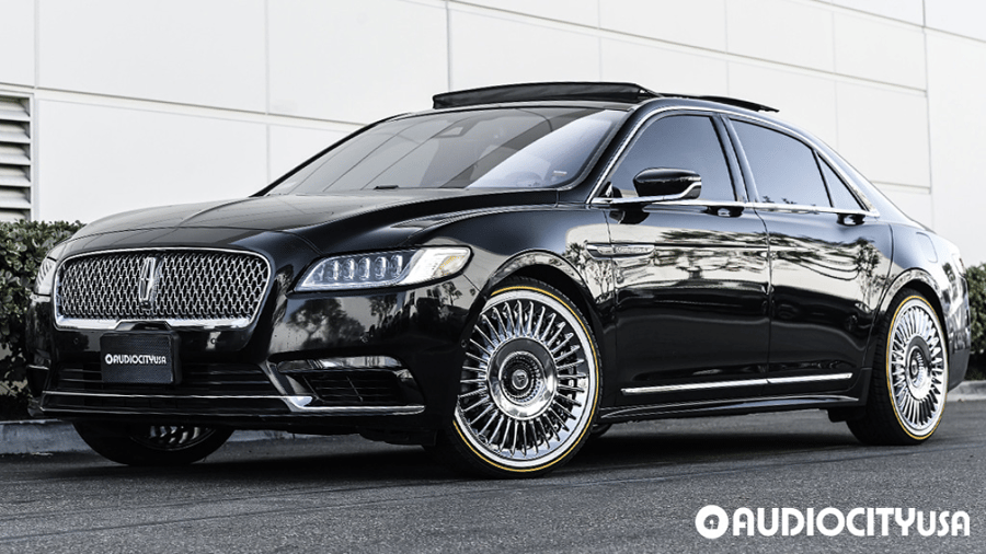 2019 Lincoln Continental on 20" Asanti Black Wheels ABL-40 Tiara Chrome ...