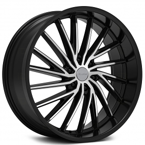 24" Elure Wheels 050 Black with Machined Face Rims #EUR024-1